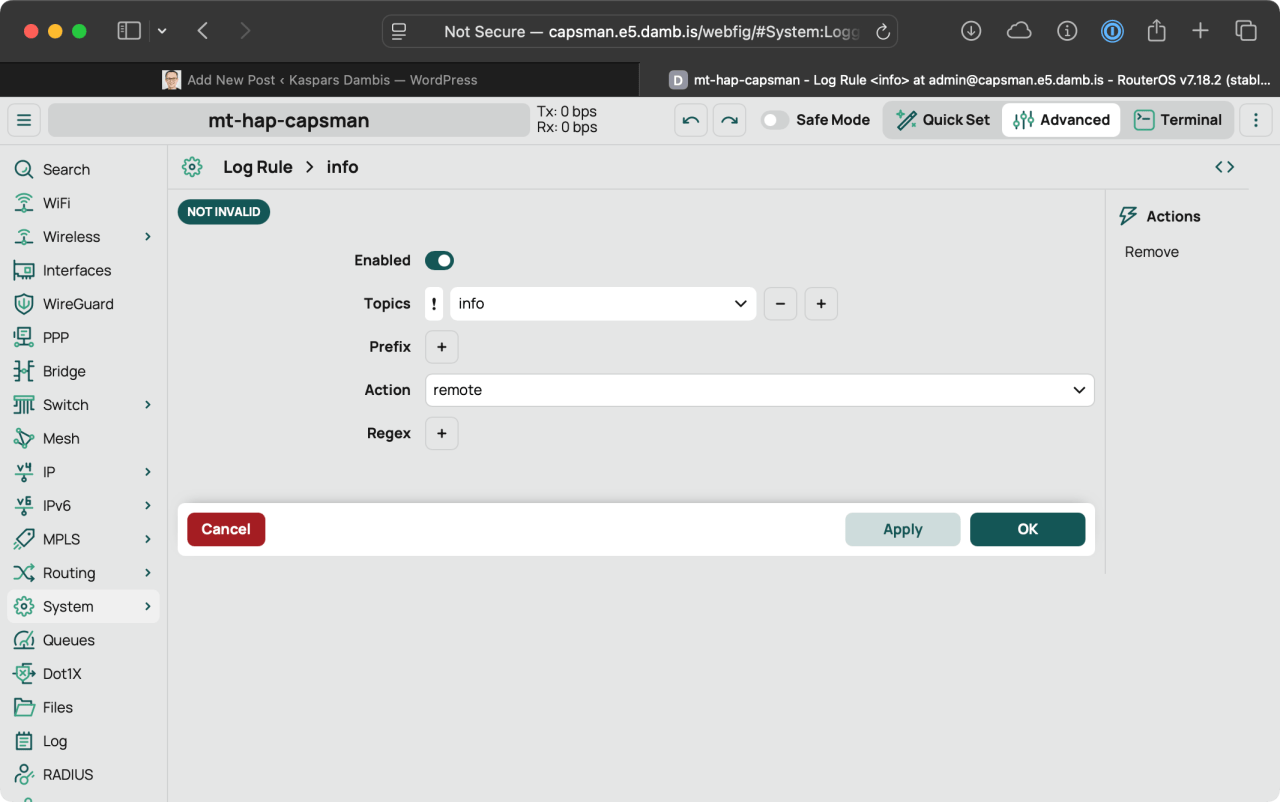 Remote Logging for Mikrotik RouterOS (Electronics, Home Automation ...